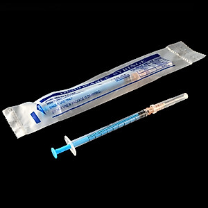 30 Packs 1ml Syringe Sterile, Oral Dispenser Syringe, Individually Sealed. (with needle)
