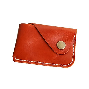 Handmade Minimalist leather Card Case Wallet Front Pocket Card Holder card pack organization…