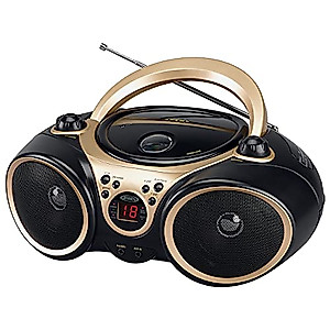 Jensen CD-490 Champagne Portable Sport Boombox Stereo CD Player with AM/FM Radio and Aux Line-in & Headphone Jack (Limited Edition Color)