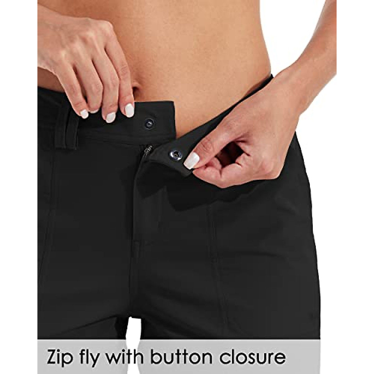 Willit Women's Golf Hiking Shorts 7" Quick Dry Athletic Shorts Casual Summer Shorts with Pockets Water Resistant Black 6