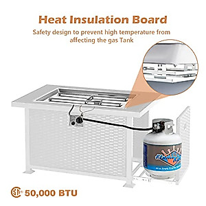 UMAX Fire Pit Kit, 28.7” x 11” Fire Pit Burner for Propane Fire Pit, Stainless Steel Fire Pit Table Insert with 11 LBS Blue Glass Beads