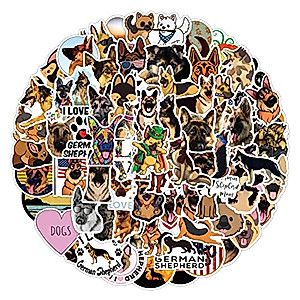 German Shepherd Dog Stickers 100 Pcs Vinyl Stickers for Water Bottles Laptops Phone Skateboard Funny Pet Dogs Decals for Kids Teens Adults (German Shepherd)
