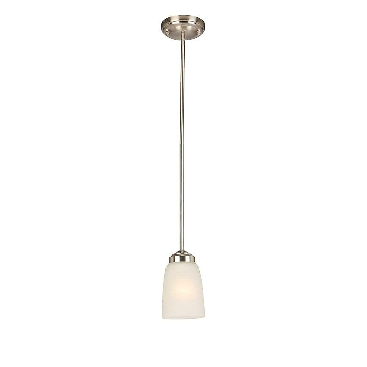 Hampton Bay 1-Light Brushed Nickel Mini Pendant