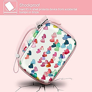 Fintie Kids Camera Case Compatible with Seckton/GKTZ/WOWGO/OMZER/Suncity/Agoigo/Ourlife/Rindol/Unicorn Toys Digital Camera & Video Camera, Hard Carrying Bag with Inner Pocket, Raining Hearts