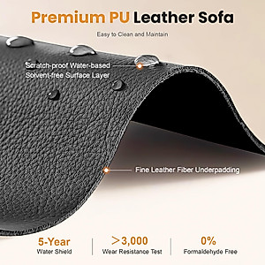 Loveseat Recliner Sofa, Reclining Loveseat with Removable Console, USB Ports & Cup Holders, RV Wall Hugger Double Recliner Couch, 2 Layer Cushion Modern Manual Love Seat Chair for Living Room, Black