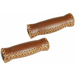 VELO Vinyl Leather Grips - Brown, for 7/8" Handle Bars of Beach Cruiser Bikes