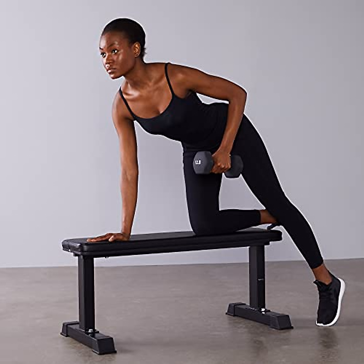 Amazon Basics Flat Weight Workout Exercise Bench, Black