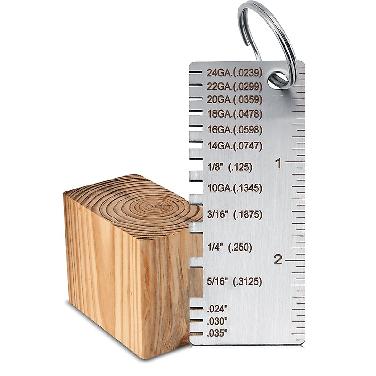Wire/Metal Sheet Thickness Gauge 14 16 18 20 22 24 Wire Gauge Thickness Size Inspection Tool Welding Gauge,Stainless Steel