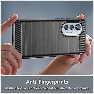 for Motorola Edge 2022 Case, Moto Edge 2022 Case with HD Screen Protector, Fashion Non-Slip Shock-Absorption Flexible TPU Bumper Soft Rubber Protective Phone Case Cover for Motorola Edge 2022, Black