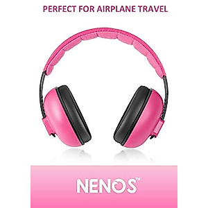 NENOS Baby Ear Protection Earmuffs for Babies Toddler Noise Cancelling Ages 3-24 Months (Pink)