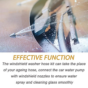 Windshield Washer Hose Kit - 4 Meter Universal Washer Fluid Hose with 8 Pcs Hose Connectors, Suitable for Most Windshield Washer Nozzle Installation, Connect Car Water Pump and Nozzles