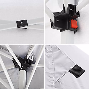 Outvita 10x20ft Pop Up Canopy with 6 SideWalls, Ez Pop Up Portable Instant Canopy Tent for Outdoor Events, Party, Wedding, Birthday,Graduation (White)