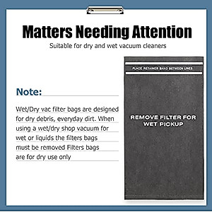6-Pack 9-38737 Shop Vac Filter Bags for Craftsman 2 to 2.5 Gallon Shop Vacuums and Powerhead Bucket Vac CMXZVBE38737