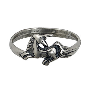 Sterling Silver Little Unicorn Ring Size 5