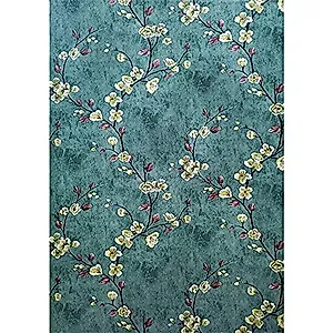 HDsticker, Self Adhesive Vinyl Vintage Floral Shelf Liner Contact Paper Peel and Stick Vintage Floral Wallpaper for Walls Cabinets Dresser Drawer Furniture Decal Removable,Dark Green, 17.7Inx117In