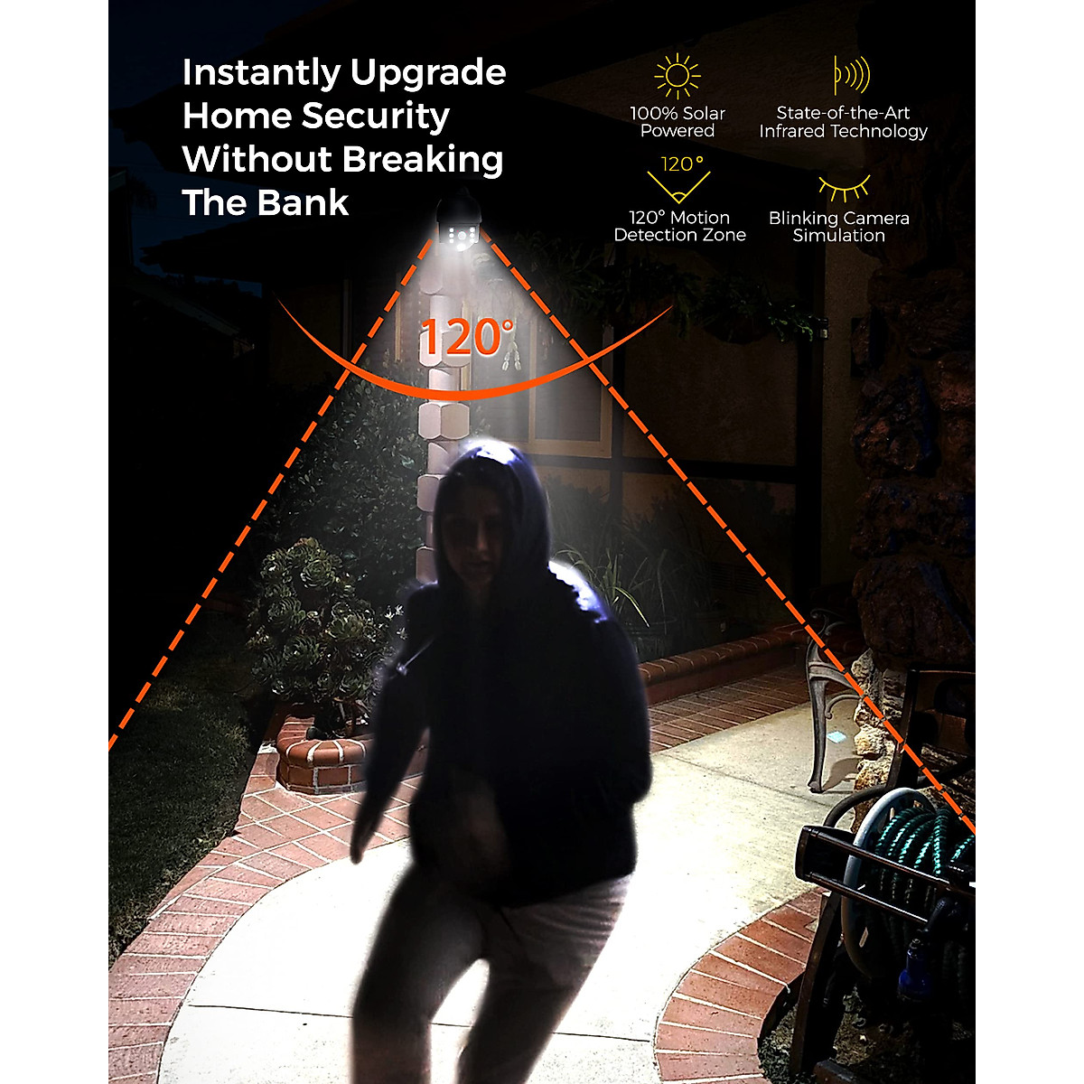 Guardian Torch Mark II - Security Solar Outdoor Lights (1 Pack) - Solar Powered Motion Sensor Outdoor Lights - Waterproof - Solar Flood Lights Outdoor with 11 Powerful LEDs - Floodlight for Outside