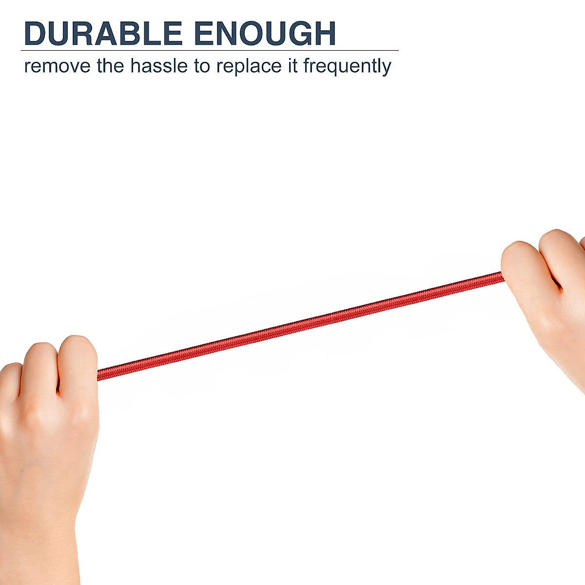 Tent Pole Shock Cord 1/8 inch 60ft, Elastic Bungee Cord, Replacement Shock Cord for Tent Poles, Tent Pole Repair Kit, Elastic Cord with Lead Wire and Washers Red