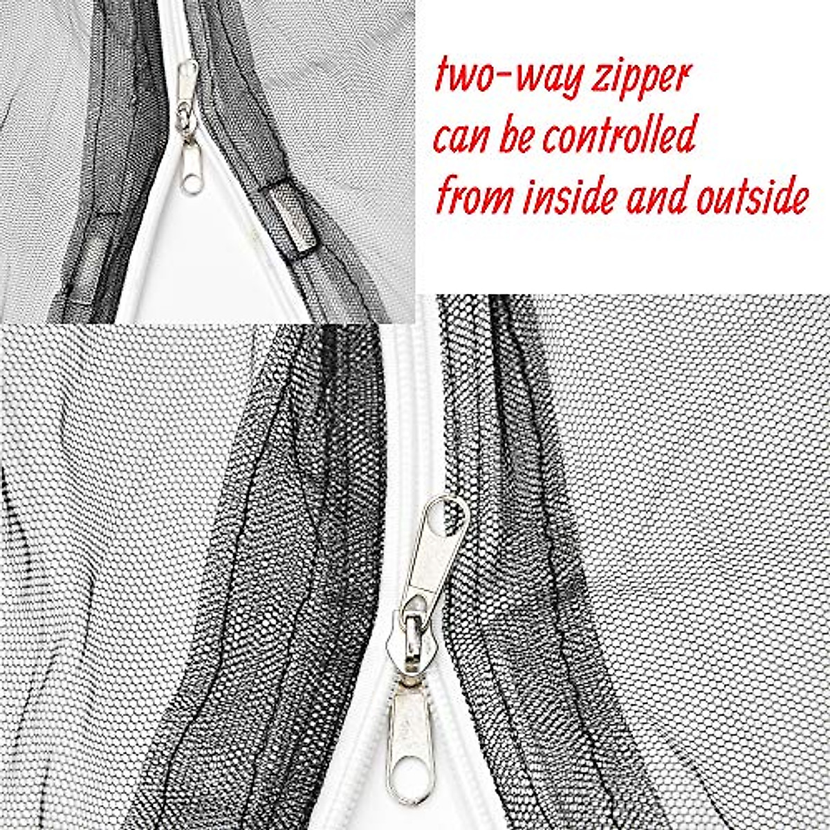 ALWOA Patio Umbrella Netting,Polyester Mesh Screen with Zipper Enclosure - Patio Umbrella Netting for Porch Canopy Set Screen House Works Outdoor Garden Umbrella Table Parasol Cover