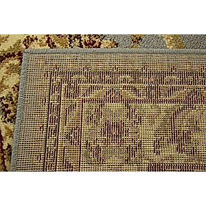Unique Loom Voyage Collection Traditional Oriental Classic Intricate Design Area Rug, 3' 3" x 5' 3" Rectangle, Light Blue/Cream