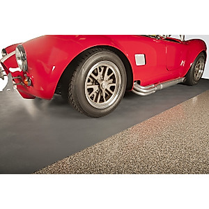 G-Floor Seamless Sheet Vinyl Shed Flooring Cover with Bonded Fibrous Backing - Levant Pattern (8' x 10', Slate Grey)