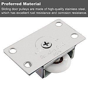 Biaungdo 4 Pairs Sliding Door Pulley, Closet Door Wheels Sliding Door Rollers Wheels Furniture Door Hardware for Cabinet, Wardrobe, Closet
