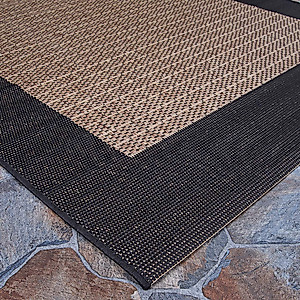 Couristan Recife Checkered Field Indoor/Outdoor Area Rug, 3'9" x 5'5", Cocoa-Black