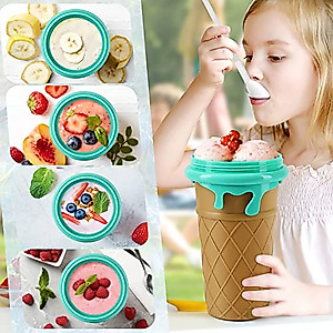 New 500ml Slushie Maker Cup, Large Capacity TIK TOK Magic Quick Frozen Smoothies Cup, Cooling Cup, Double Layer Squeeze Slushy Maker Cup, Happy Gifts for Kids (Coffee)