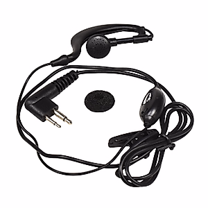 HQRP 2-Pin External Ear Loop Headset w/PTT Microphone Compatible with Motorola RDV-5100, RDV-2020, RDU-2020, RDU-2080D, RDU-4100, RDU-4160D, RDV-2080D, RDV-5100 Sun Meter