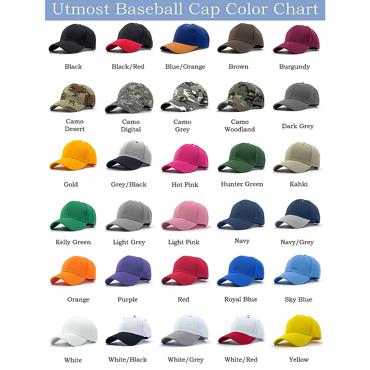 Utmost Structured Baseball Cap with Adjustable Closure - Performance Hat for Outdoor Activities and Custom Embroidery (1pc Camo Woodland)