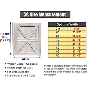 Swing Doors Unpainted, Interior Swinging Door Single Panel, Half Waist Cafe Door with Hinges, Bathroom Bar Butler Doors Interior (Size : W60xH90cm(23 5/8" x35 3/8"))