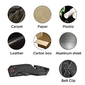 Swiss+Tech Utility Knife Set, 2-pack Quick Change Box Cutter, Speed Release Folding Knife with Belt Clip and Landyard Hole, Extra 10 Pieces SK5 Blades Included