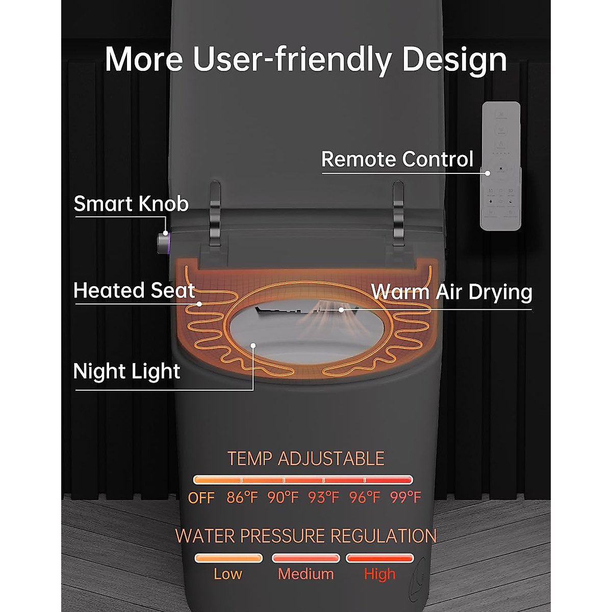 EPLO Smart Toiet with Tank and Bidet Built In,Auto Open Close,Blackout Flush,Auto Flush,Heated seat,Foot Sensor Operation,One Piece Elongated Modern Bidet Toilet Combo G20PRO