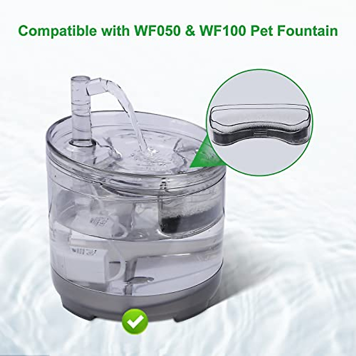 4 Pcs Pet Water Fountain Filters for WF050 & WF100 Cat Fountain, BFLICROY Cat Fountain Filter Replacement, Triple Filtration Cat Water Filter, Cat Filters for Water Fountain