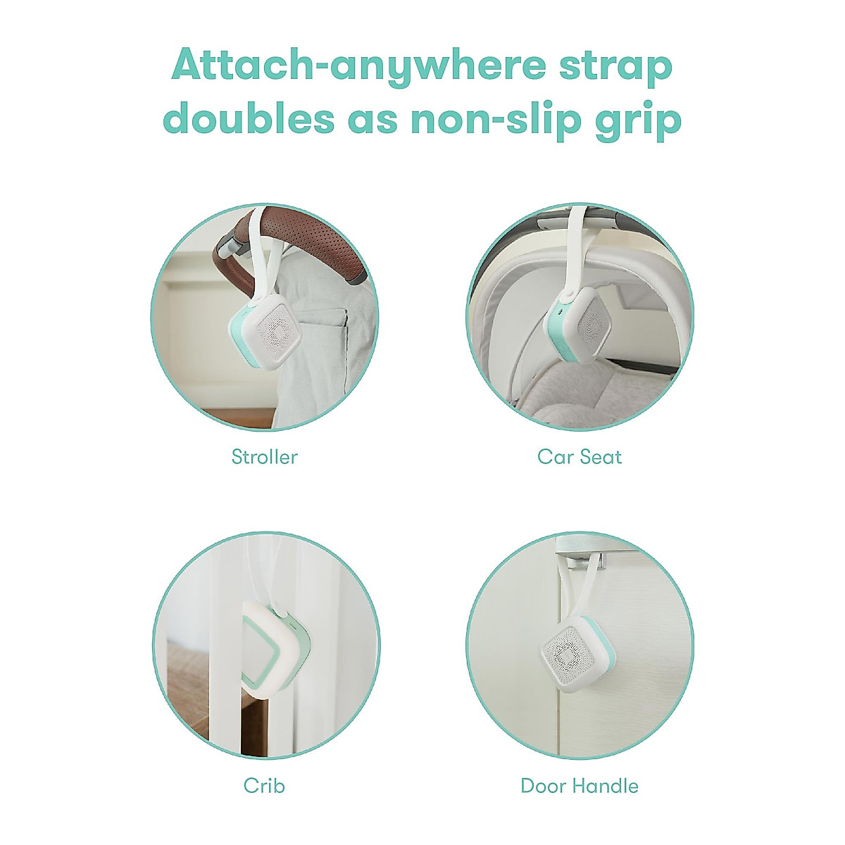 2-in-1 Portable Sound Machine + Nightlight by Frida Baby White Noise Machine with Soothing Sounds for Stroller or Car Seat with Volume Control