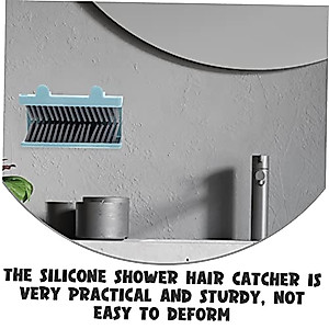 UKCOCO Hair Catcher Hair Shower Catcher Bathroom Hair Hair Grabber for Shower Wall Shower Catcher for Hair Bathroom Hair Collector Bathtub Accessories Hair Collector for Bathroom, 7.5X4.1X3.2CM, Blue