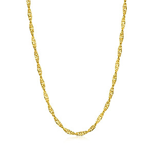 CHOW SANG SANG 999.9 24K Solid Gold Price-by-Weight Gold Twisted Chain Necklace 64425N (Approx. 0.20tael (~7.48g), 17.7 Inches, (45 CM))