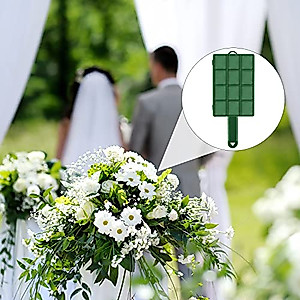 Hahood 2 Pieces Floral Foam Cage with Floral Foam Flower Arrangement Foam Cage with Handle Rectangle Flower Foam Cage Holder for Fresh Flowers, Home Party Decoration, 11.8 x 4.9 x 3.1 Inches