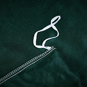 Ydtwnyq 3 PCS Dark Green Satin Silky Duvet Cover Queen Size Luxury Silky Duvet Cover Sets Super Soft Bedding Set Solid Color 90"x90" Duvet Cover,2 Pillowcases(Queen,Dark Green)