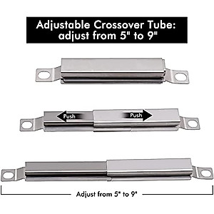 Yiming Grill Replacement Parts for Charbroil Advantage Series 4 Burner 463344116, 466344116 Gas Grill Models. Pipe Burner Tube, Heat Plate Tent Shield, Crossover Tube Replacement Kit for Charbroil.