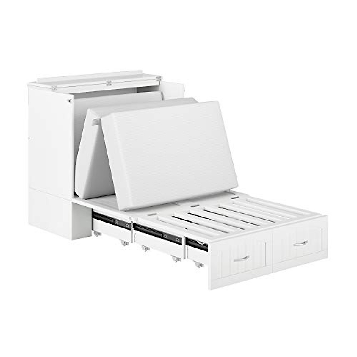 AFI Southampton Murphy Bed Chest with Charging Station, Twin XL, White