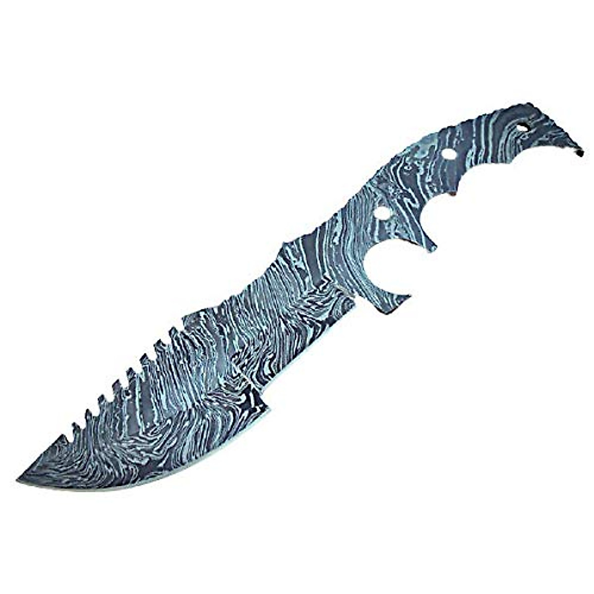 Poshland BB-17 Handmade Damascus Steel Blank Blade Full Tang Tracker Knife