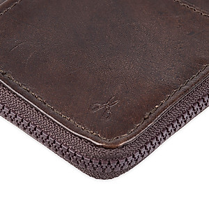 Damen + Hastings Men's RFID Zip Around Card Case Wallet, Brown, One Size