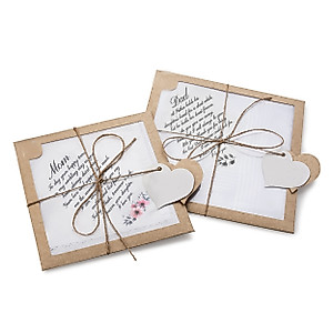 W&F GIFT Mother and Father of The Bride Gifts | Wedding Gift Handkerchief Set For Parents of The Bride from Daughter