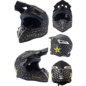 ONTNE Motorcycle Motocross ATV Helmet DOT Approved - Helmet Motorbike Moped Full Face Off Road Crash Cross Downhill DH Four Wheeler MX Quad Dirt Bike Helmet for Adult Men Women (XL,A)