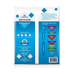 Georgia-Pacific Spectrum Standard 92 Multipurpose Paper, 8.5 x 11 Inches, 1 box of 3 packs (1500 Sheets) (998606)