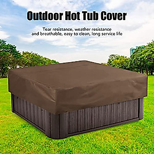 GLOGLOW Spa Bath Rainproof Cover, Sun Protection Dustproof Waterproof Outdoor Bathtub Dust Cover Breathable for Garden (Brown)