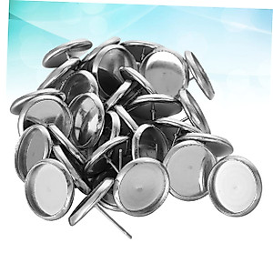 Anneome 80pcs Ear Stud Bezel Post Back Earrings Blank Safety Pin Earrings Stud Earring Posts Earring Bezel Setting Stud Earring Backs Flat Earring Post DIY Earring Base Not Baffle