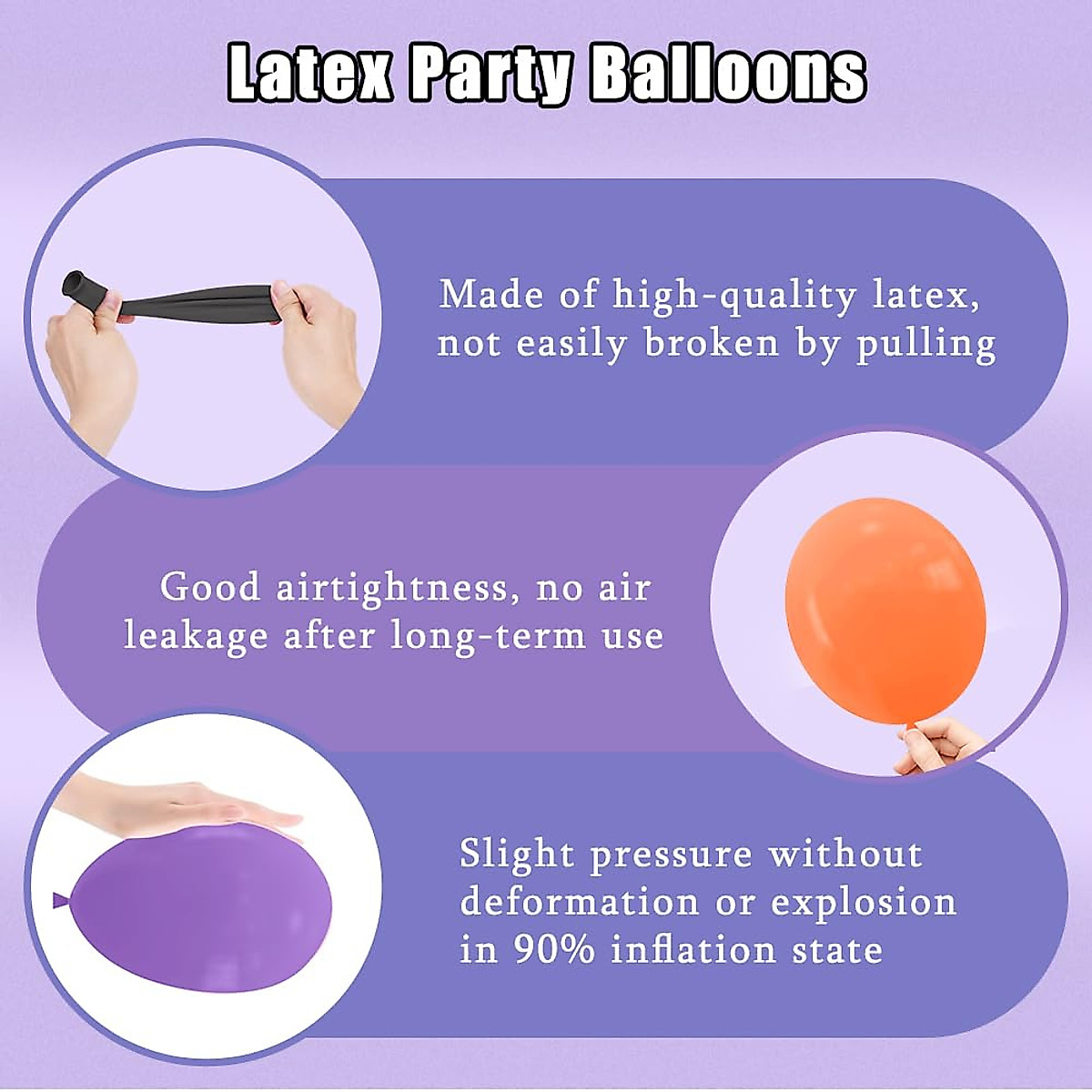 Myafqsj Halloween Balloons Black and Orange Balloons Arch Kit, 138 Pcs Matte Black Purple Orange Latex Balloons Garland for Halloween Anniversary Graduation Festival