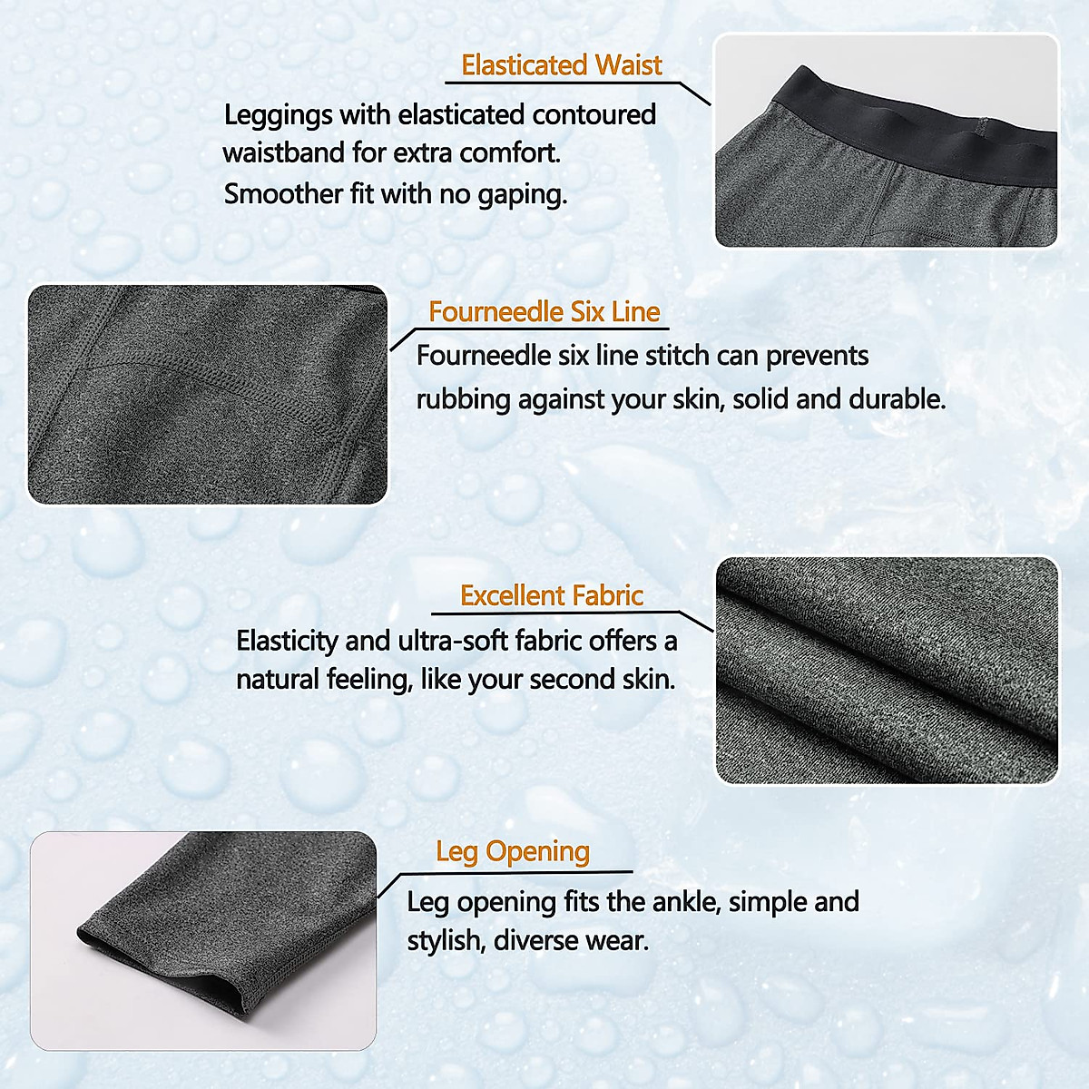 WRAGCFM Men's Compression Pants Cool Dry Athletic Workout Leggings Running Active Sports Tights Base Layer(F Grey, L)