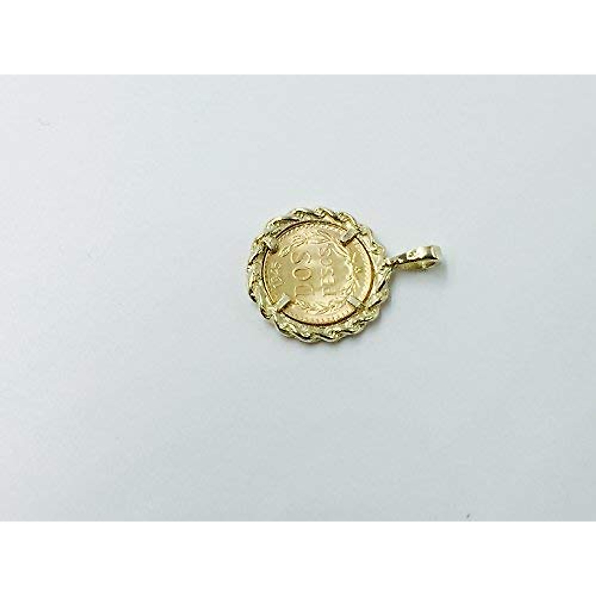 TEX 14k Yellow Gold Pendant, Dos Pesos Coin, Approx 4.3g